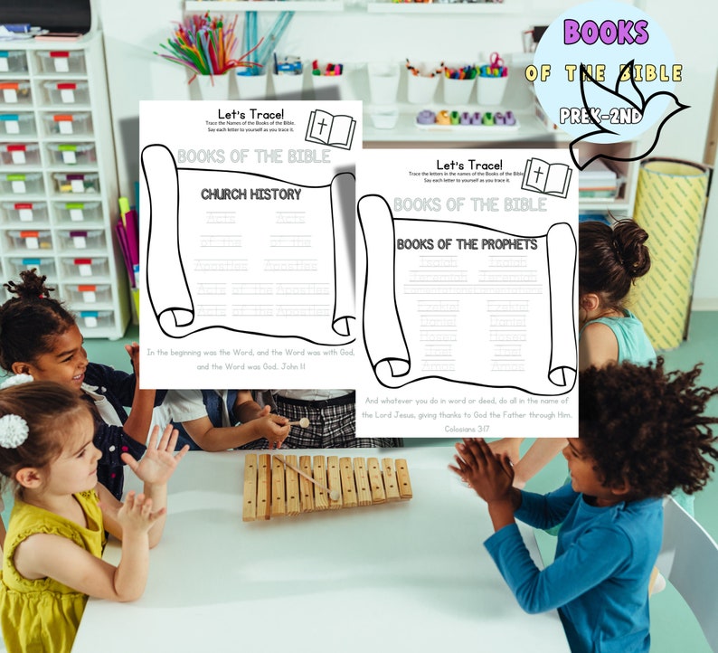 Books of the Bible Workbook: Tracing & Coloring Pages (PDF) - Etsy