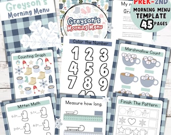 Winter Morning Menu | Kindergarten Morning Menu | Homeschool Morning ...