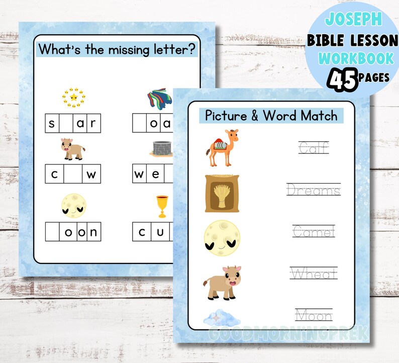 Joseph the Dreamer Bible Lesson Workbook Joseph the Dreamer Craft ...