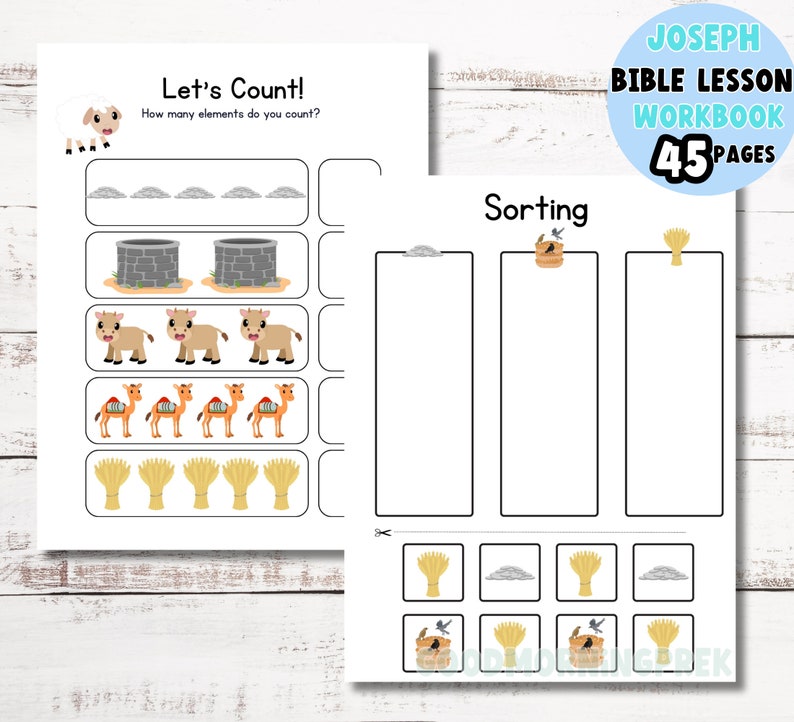 Joseph the Dreamer Bible Lesson Workbook Joseph the Dreamer Craft ...