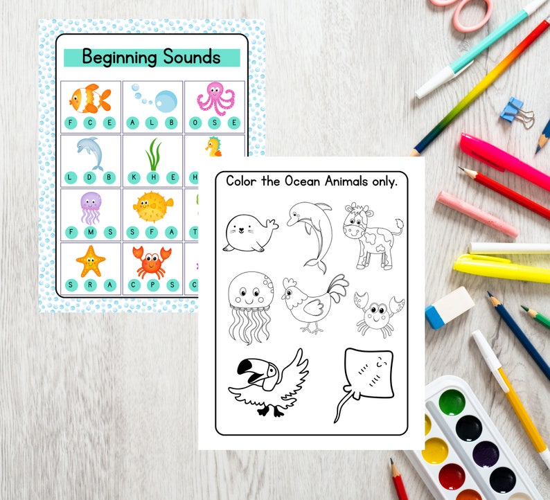 Ocean Preschool Morning Menu | Homeschool Morning Activity | Prek ...