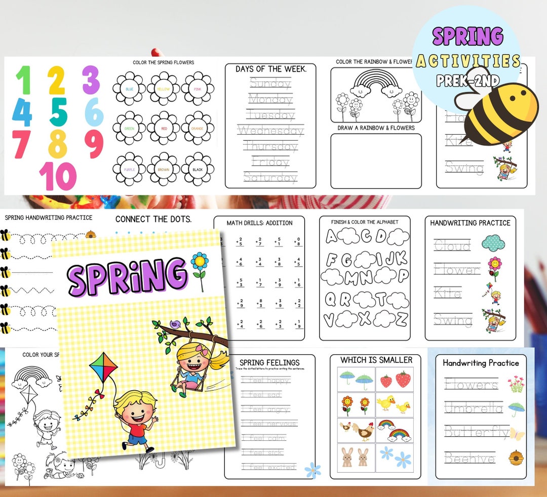 Spring Kindergarten Workbook: Insect Unit, Scavenger Hunt (digital ...