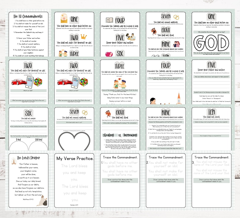 Ten Commandments Workbook | 10 Commandments Craft | Homeschool Bible ...