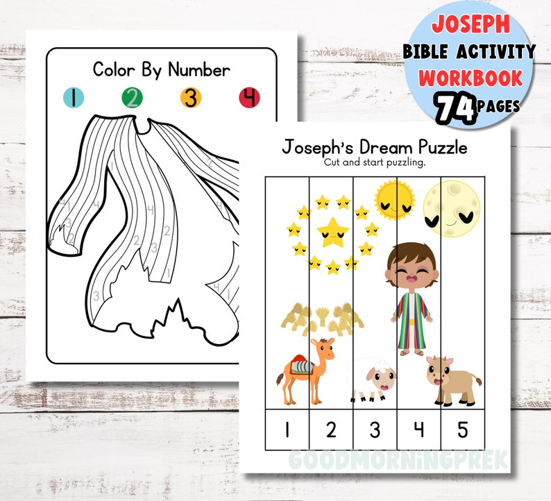 Joseph the Dreamer Bible Activity Workbook Joseph the Dreamer Craft ...