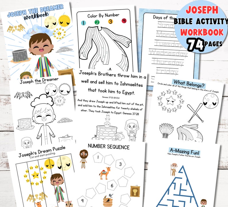 Joseph the Dreamer Bible Activity Workbook Joseph the Dreamer Craft ...