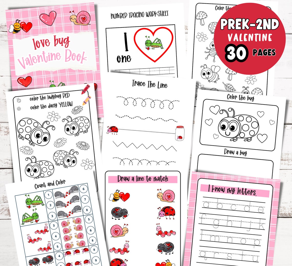 Valentine Preschool Worksheet: Number Writing Practice (PDF) - Etsy