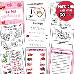 Valentine Preschool Worksheet: Number Writing Practice (PDF) - Etsy