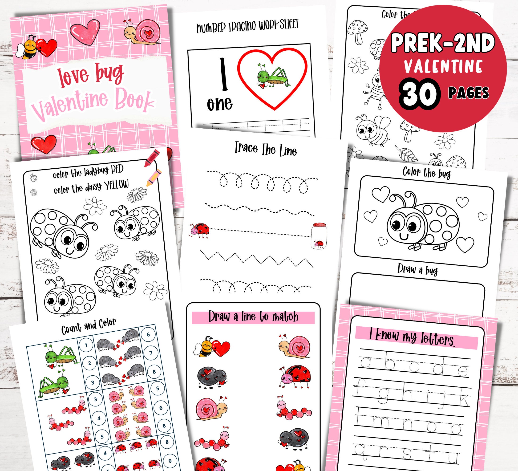Valentine Preschool Worksheet: Number Writing Practice (PDF) - Etsy