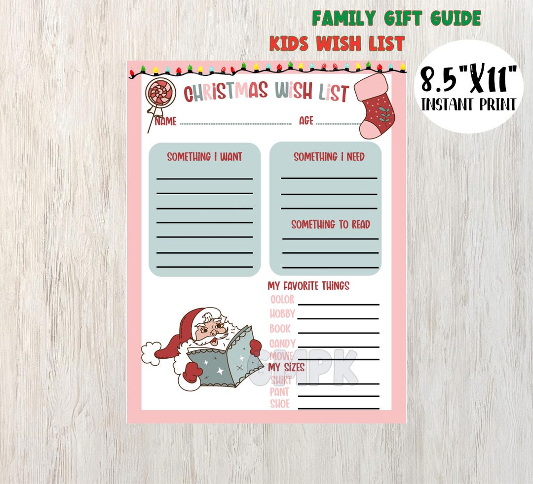 Kids Christmas Wish List | Printable Gift Guide (PDF) - Etsy Australia