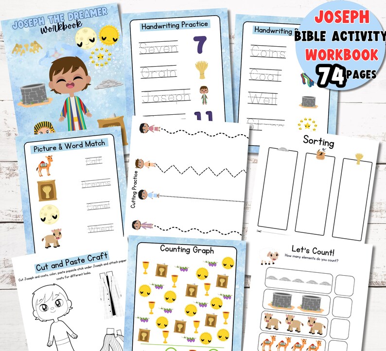 Joseph the Dreamer Bible Activity Workbook Joseph the Dreamer Craft ...