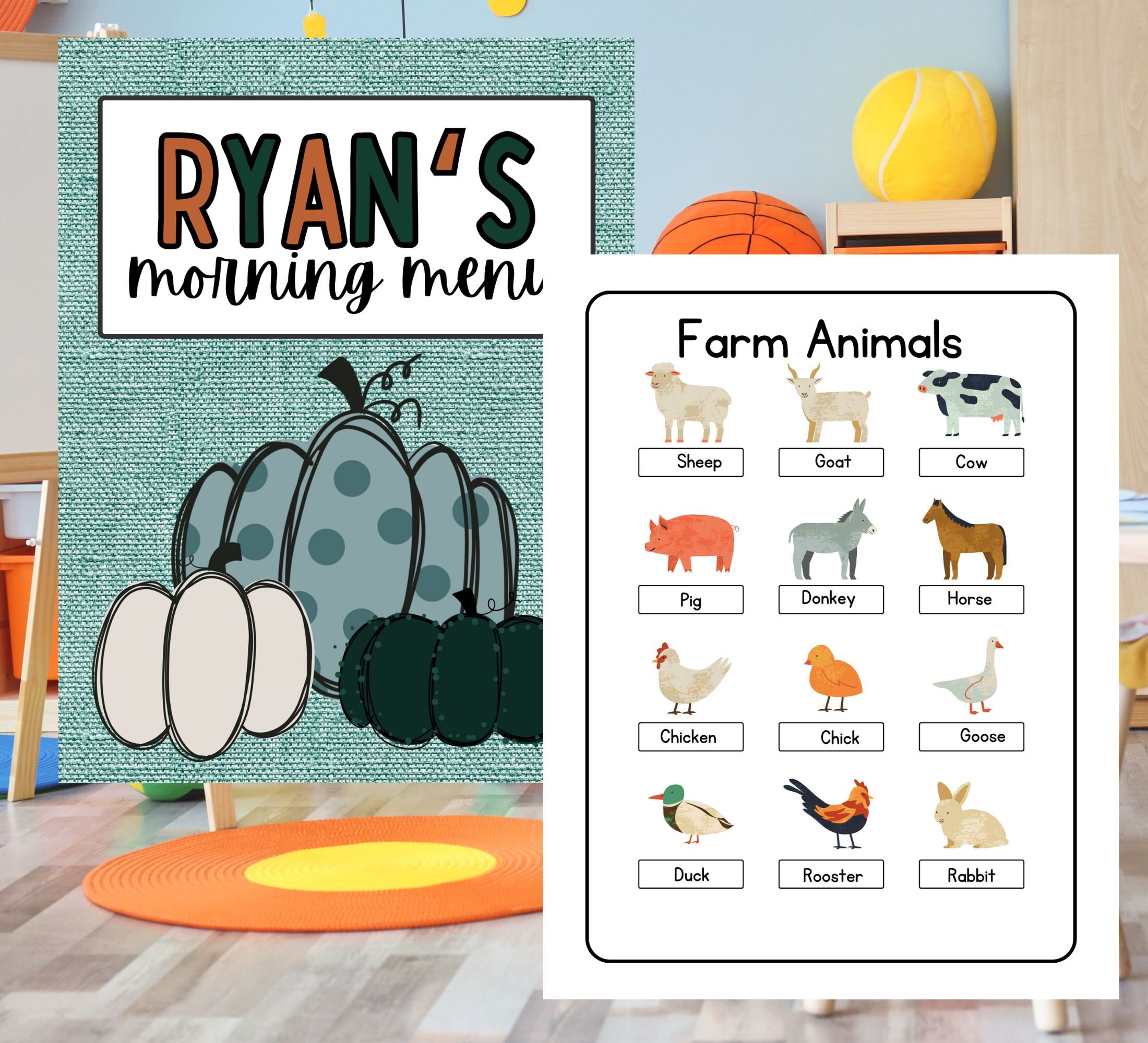 Fall Morning Menu Preschool Morning Menu Homeschool Morning Activity ...