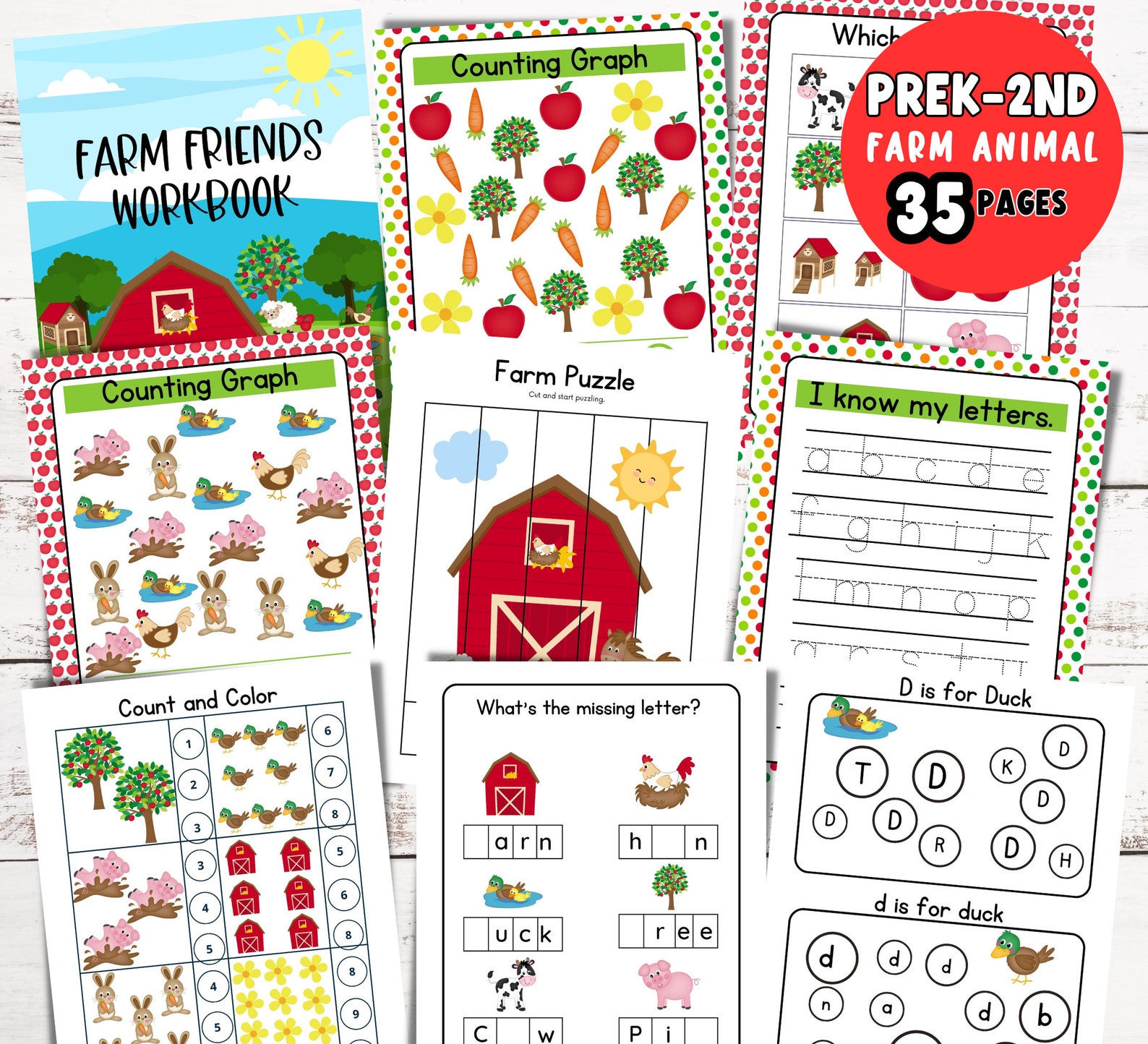 Preschool FARM Morning Menu | Homeschool Morning Activity | Prek ...