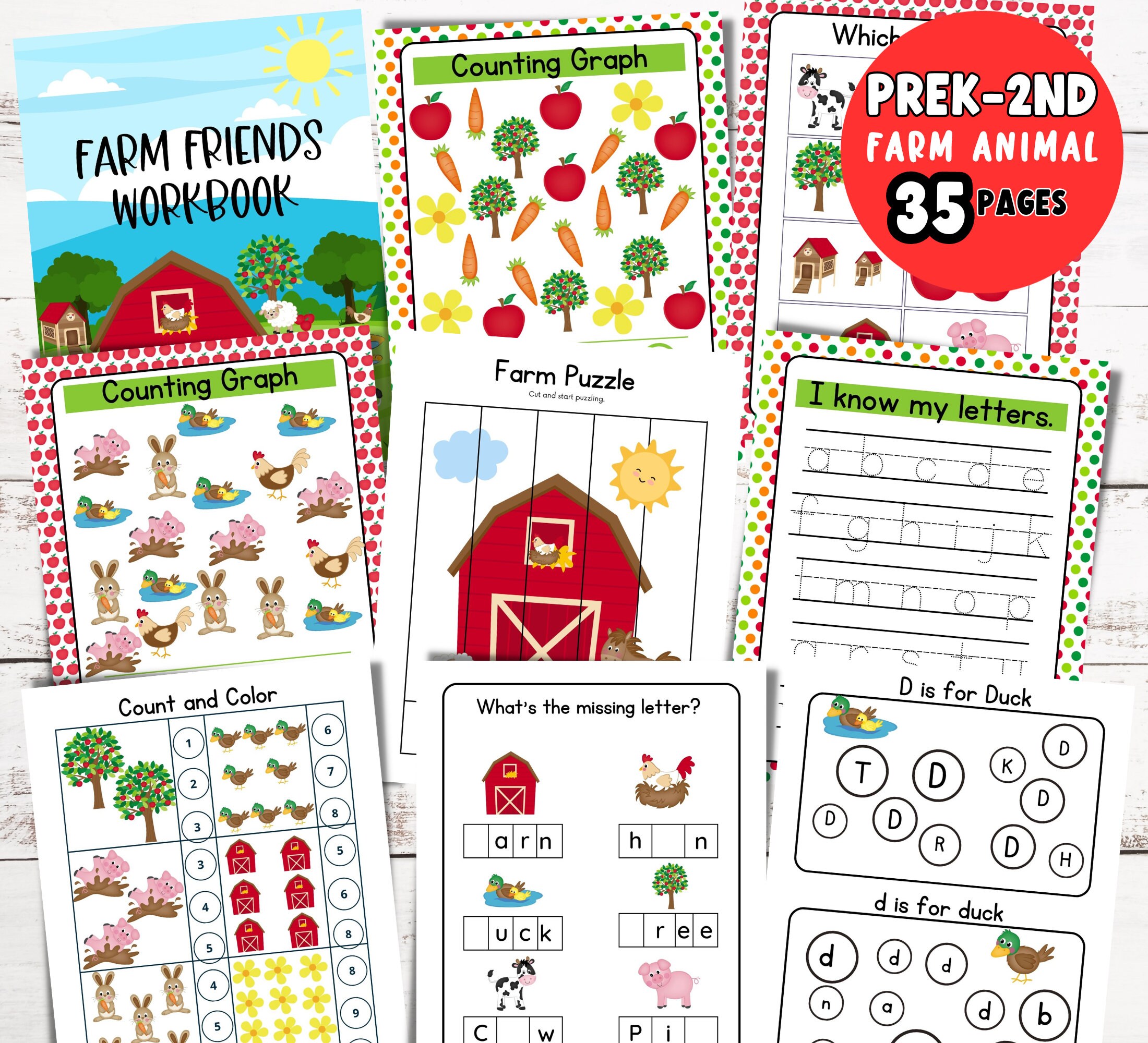 Preschool FARM Morning Menu | Homeschool Morning Activity | Prek ...