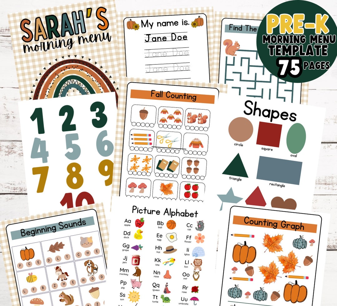 Fall Morning Menu | Preschool Morning Menu | Homeschool Morning ...