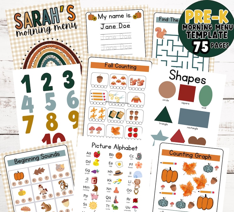 Fall Morning Menu | Preschool Morning Menu | Homeschool Morning ...