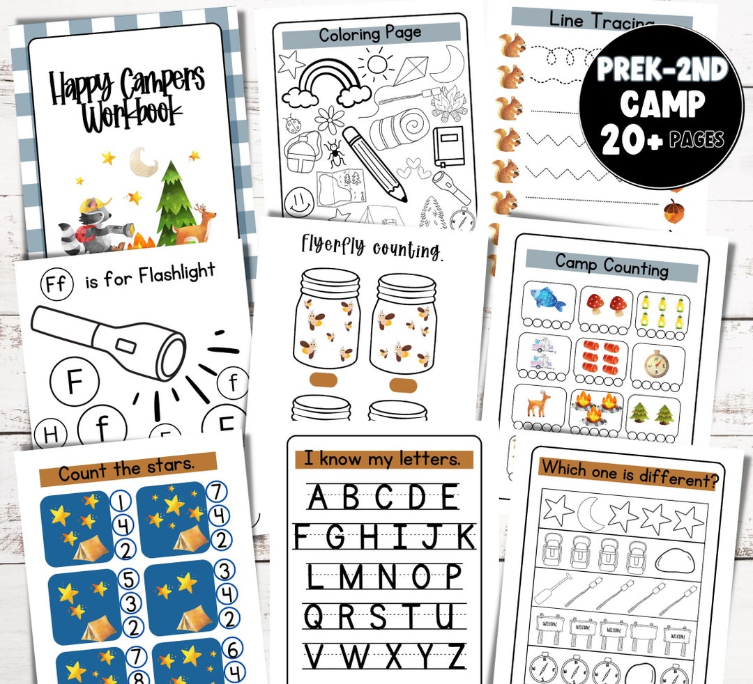 Camping Theme Morning Menu: Homeschool Activity, Prek-2nd (digital ...