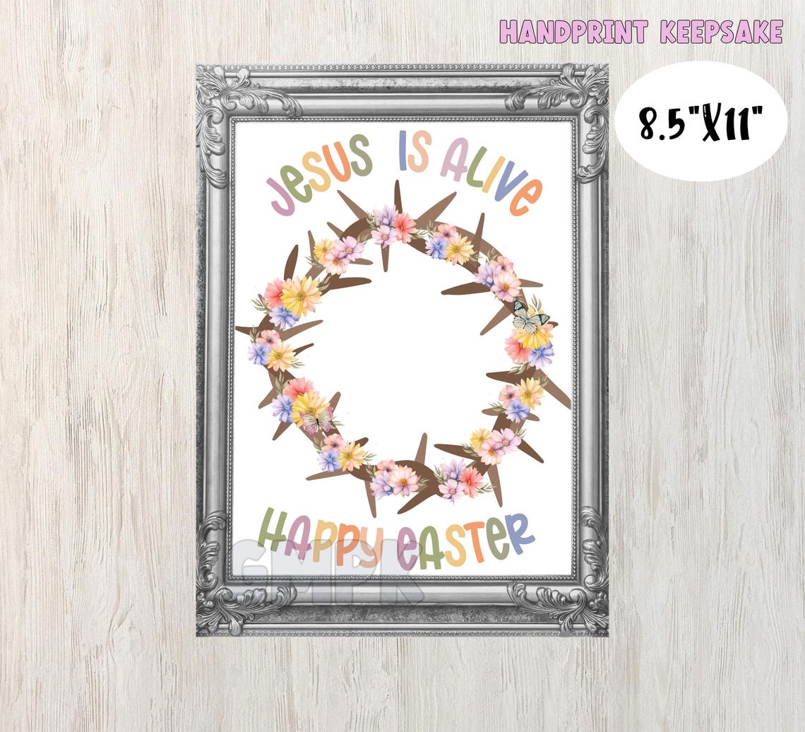 Jesus is Alive Easter Handprint Craft: Sunday School Activity (PDF) - Etsy