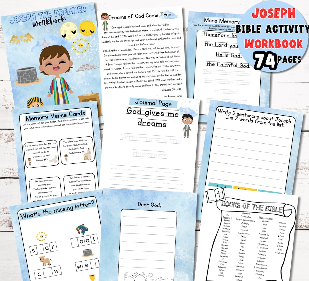 Joseph the Dreamer Bible Activity Workbook | Joseph the Dreamer Craft ...