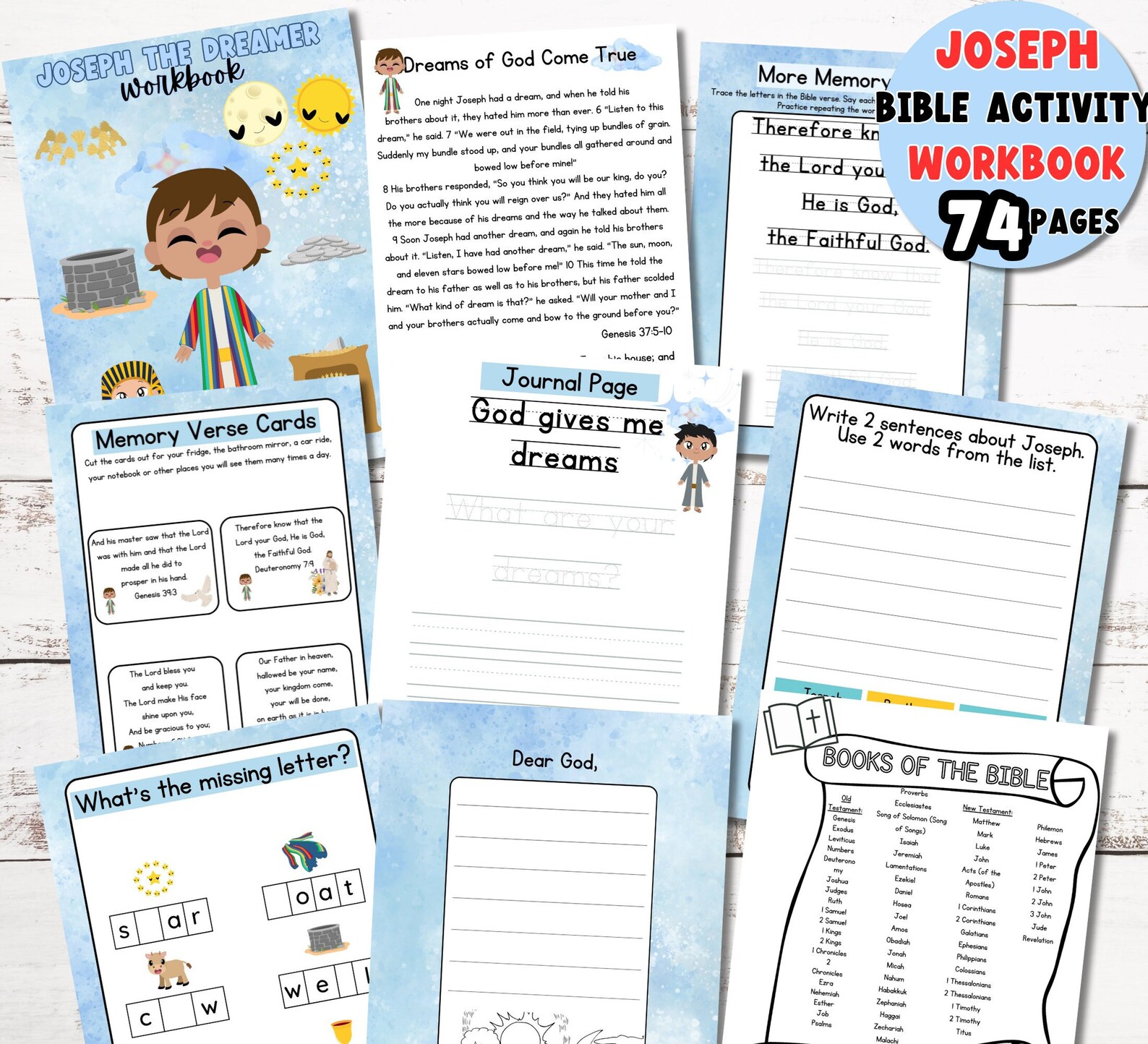 Joseph the Dreamer Bible Activity Workbook | Joseph the Dreamer Craft ...