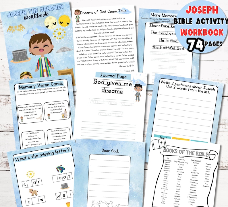 Joseph the Dreamer Bible Activity Workbook | Joseph the Dreamer Craft ...