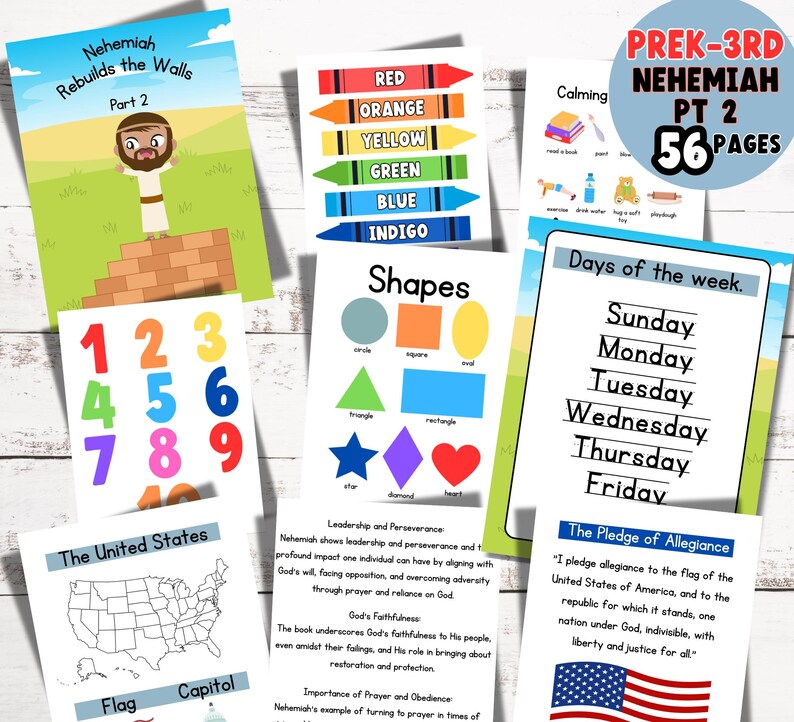 Nehemiah Rebuilds the Wall: Preschool Bible Lesson (digital Download ...