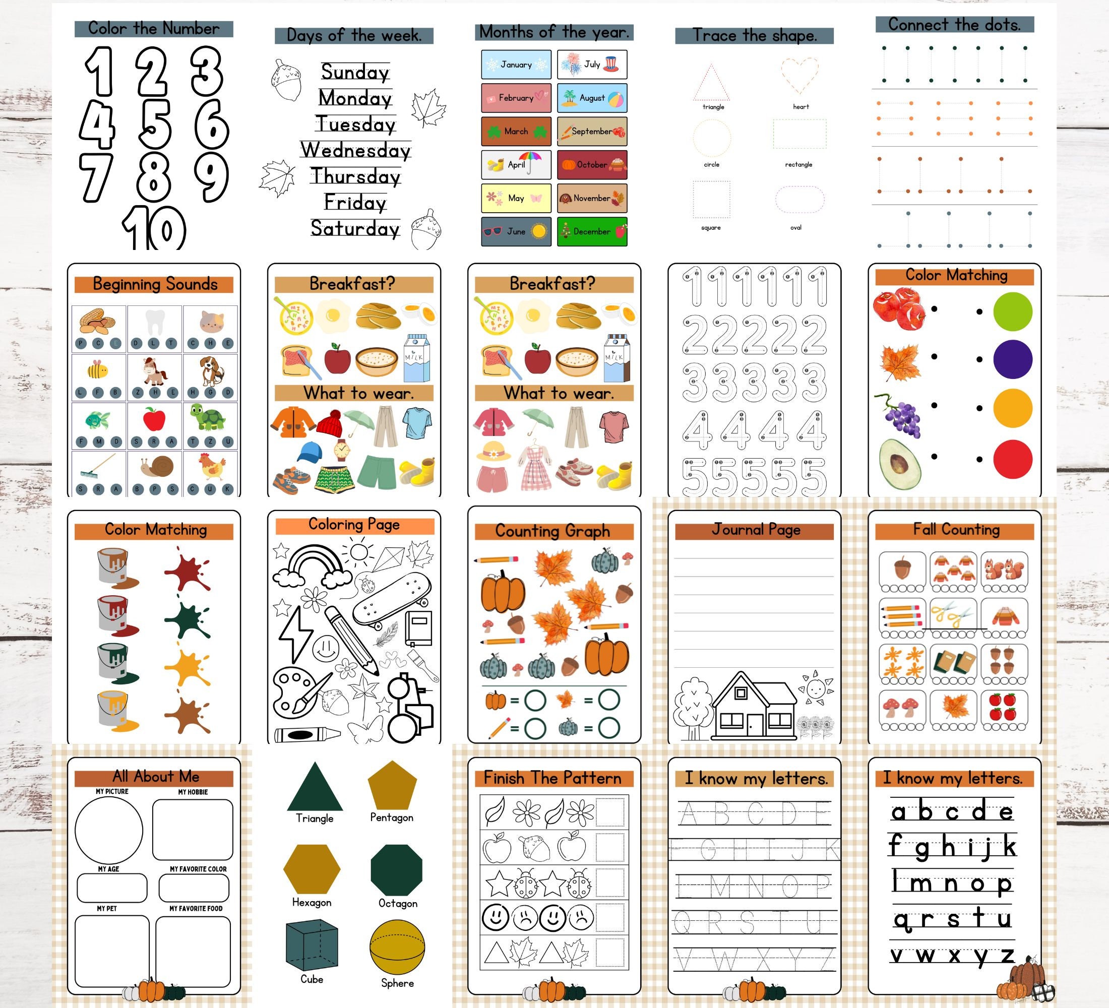 Fall Morning Menu | Preschool Morning Menu | Homeschool Morning ...