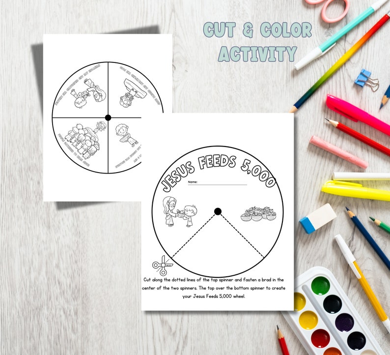 Jesus Feeds 5000 Craft Activity: Sunday School Bible Coloring (PDF) - Etsy