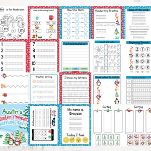Winter Worksheet | Kindergarten Morning Menu | Home SCHOOL Morning ...
