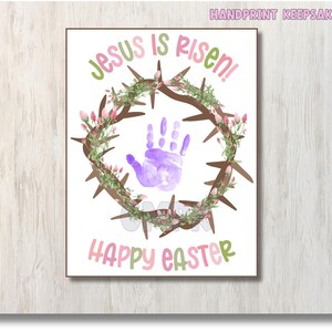Jesus is Risen Easter Handprint Craft: Sunday School Activity (PDF) - Etsy