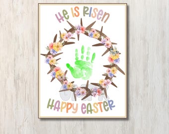 Jesus is Risen EASTER Handprint Craft for Kids Toddlers Infants|sunday ...