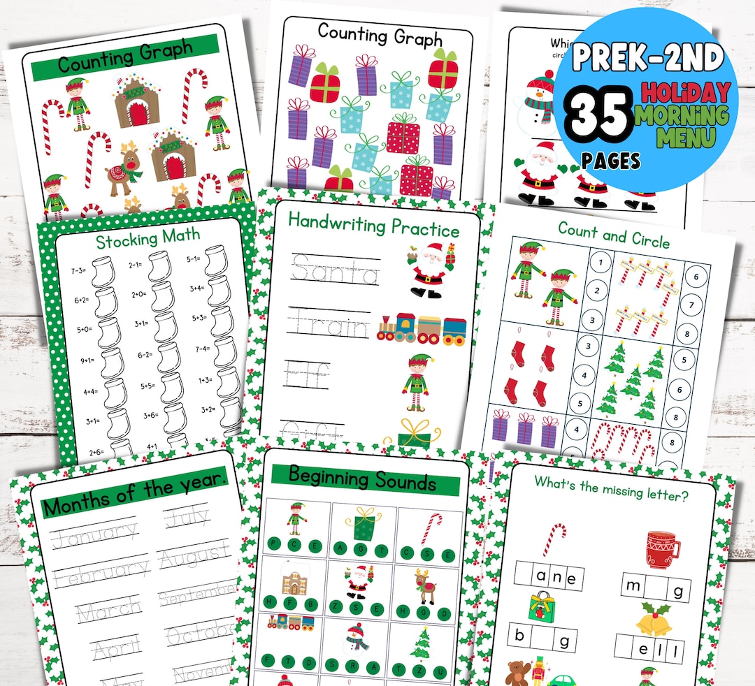 Christmas Winter Worksheet | Kindergarten Morning Menu | Home SCHOOL ...