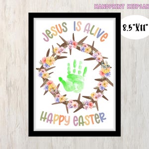 Jesus is Alive Easter Handprint Craft: Sunday School Activity (PDF) - Etsy