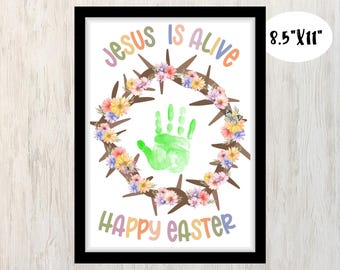 Jesus is Risen EASTER Handprint Craft for Kids Toddlers Infants|sunday ...