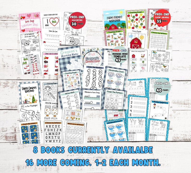 Preschool Workbooks 24 Themes Growing Bundle Preschool Year Curriculum ...
