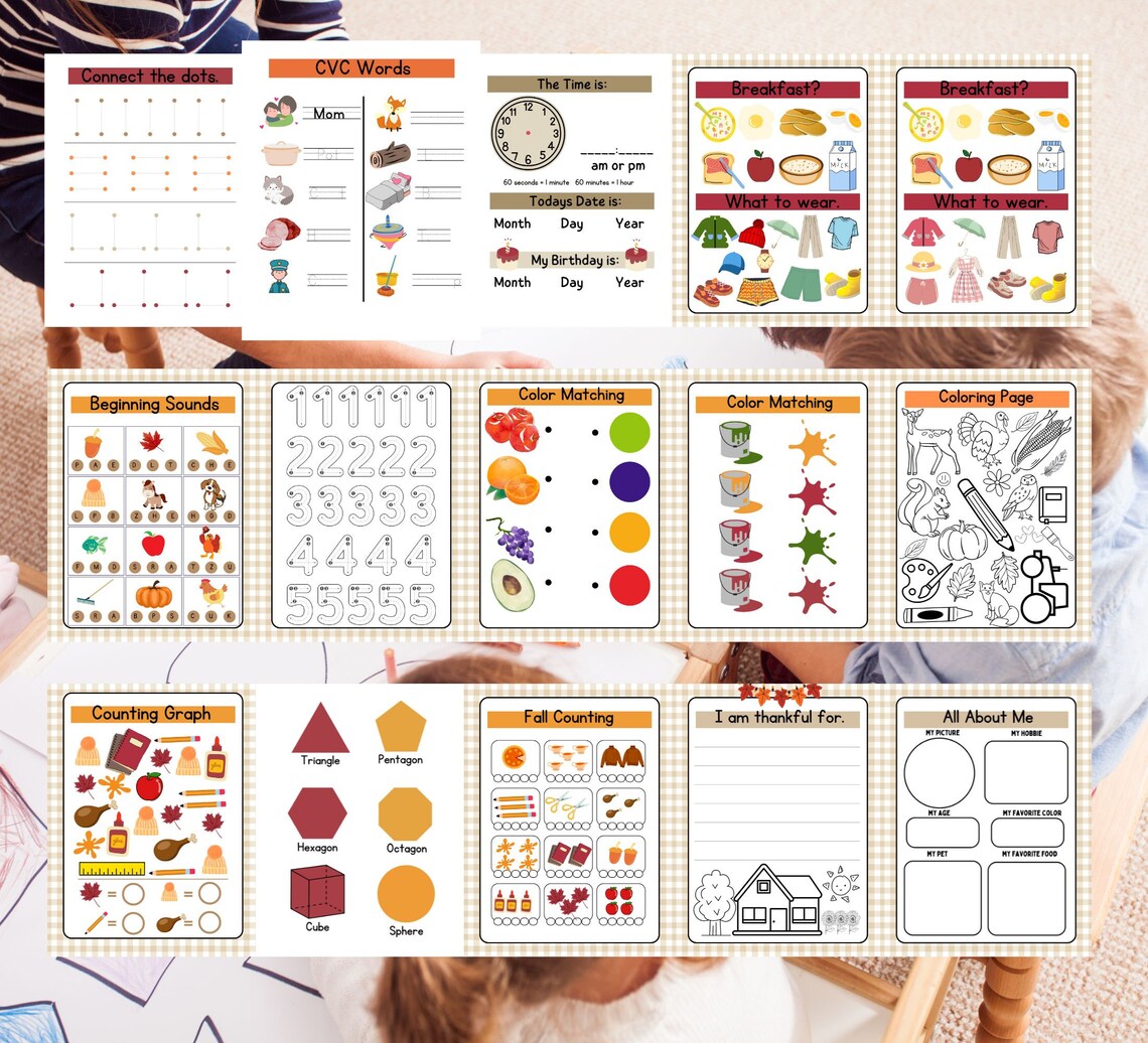 Thanksgiving Fall Morning Menu | Kindergarten Morning Menu | Homeschool ...