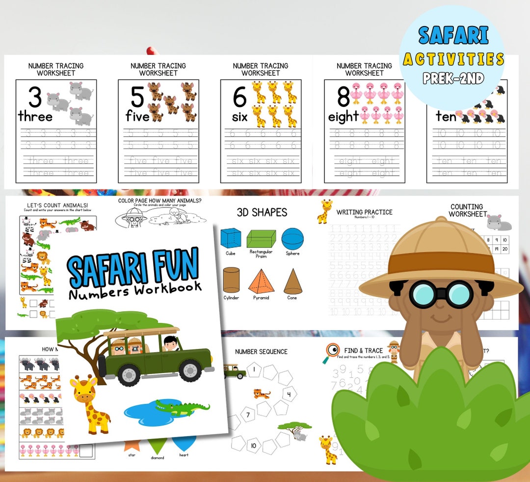 Safari Math Worksheets | Kindergarten Workbook |preschool Math ...