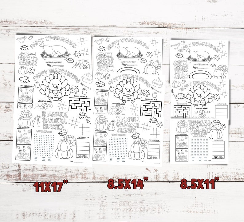 Thanksgiving Kids Coloring Placemats | Thanksgiving Kids Table ...
