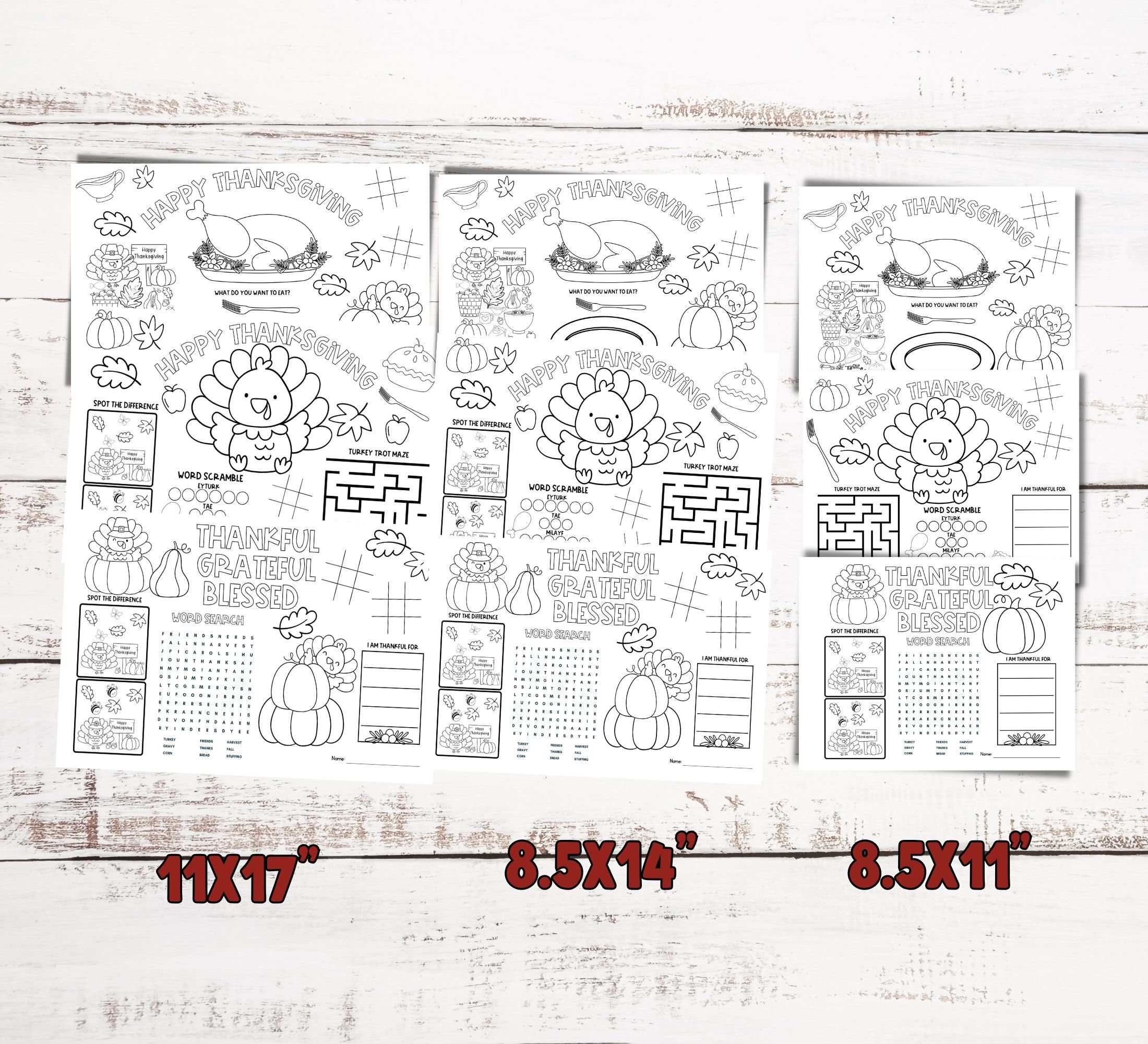 Thanksgiving Kids Coloring Placemats | Thanksgiving Kids Table ...