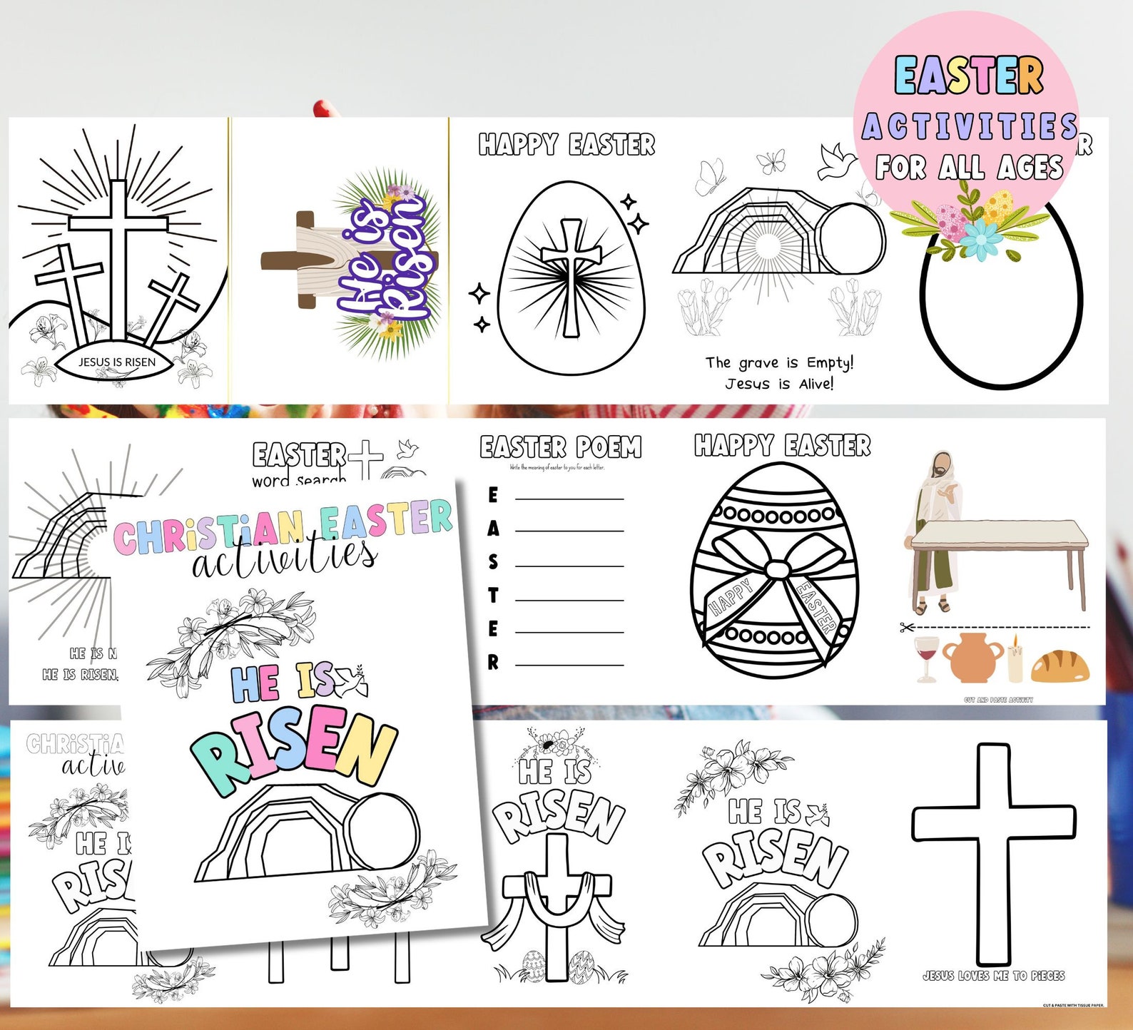 Christian Easter Workbook | Handprint Craft | Christian Morning Menu ...