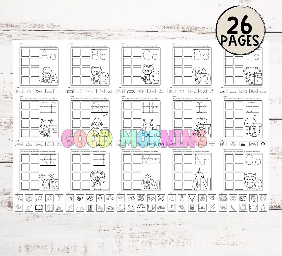 Alphabet Worksheet | Preschool Cut and Paste | Homeschool Morning ...