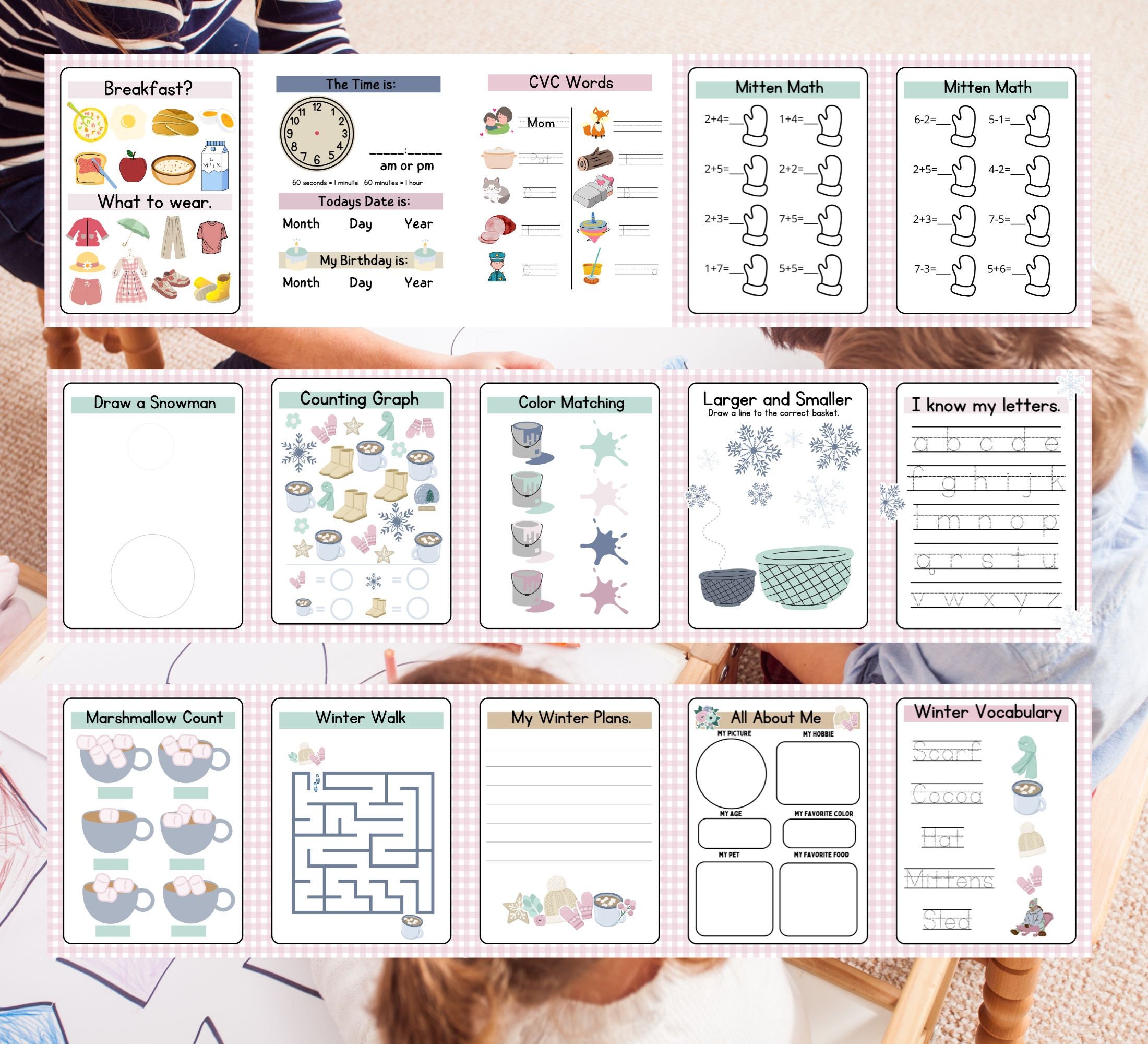 Winter Morning Menu Kindergarten Morning Menu Homeschool Morning ...