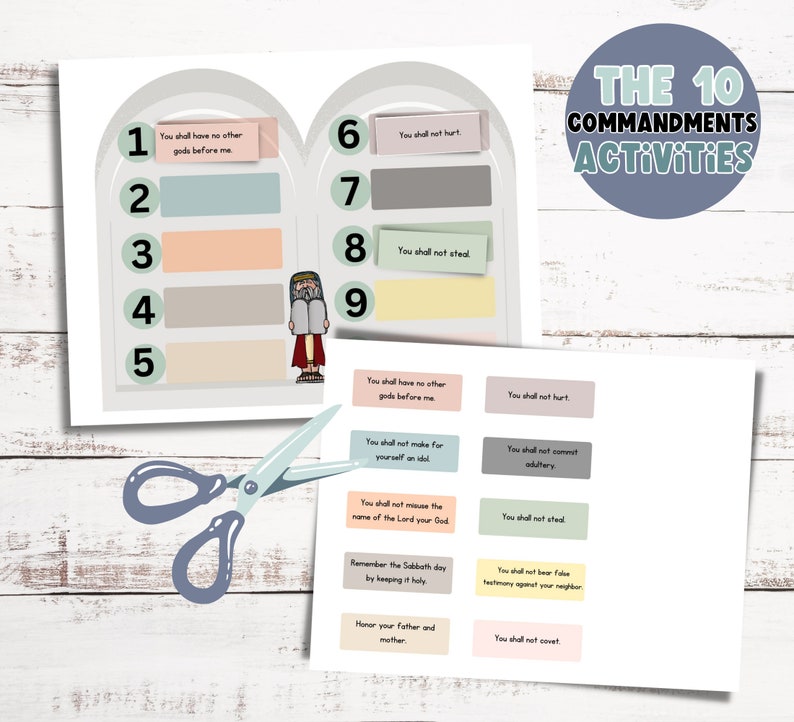Ten COMMANDMENTS Workbook BUNDLE | Morning Menu| Jesus Feeds 5000 | 10 ...