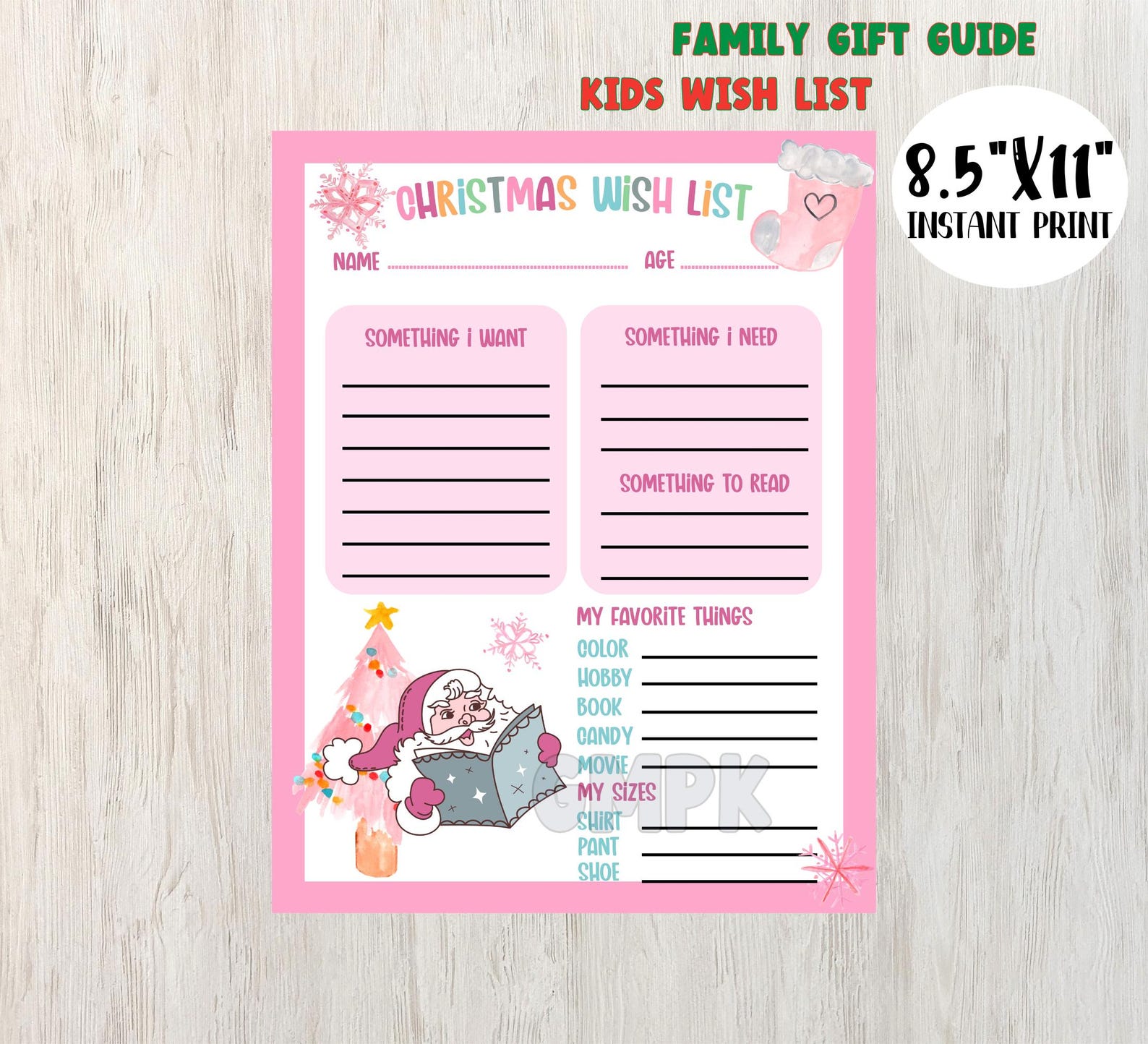 Kids Christmas Wish List | Printable Gift Guide (PDF) - Etsy