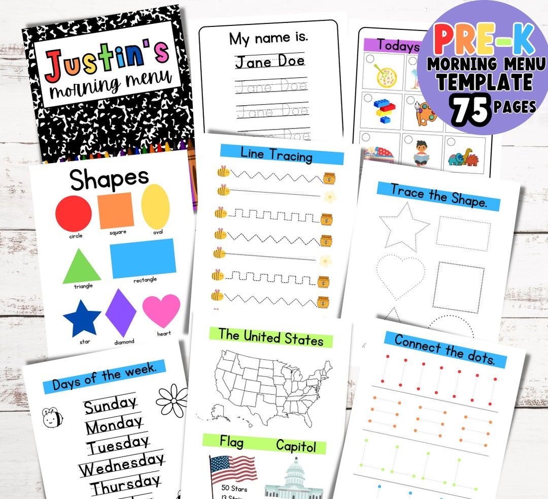 Preschool Morning Menu | Homeschool Morning Activity | Prek Morning ...