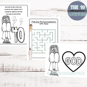 Preschool Ten Commandments Memory Cut and Paste | Kids 10 Commandments ...