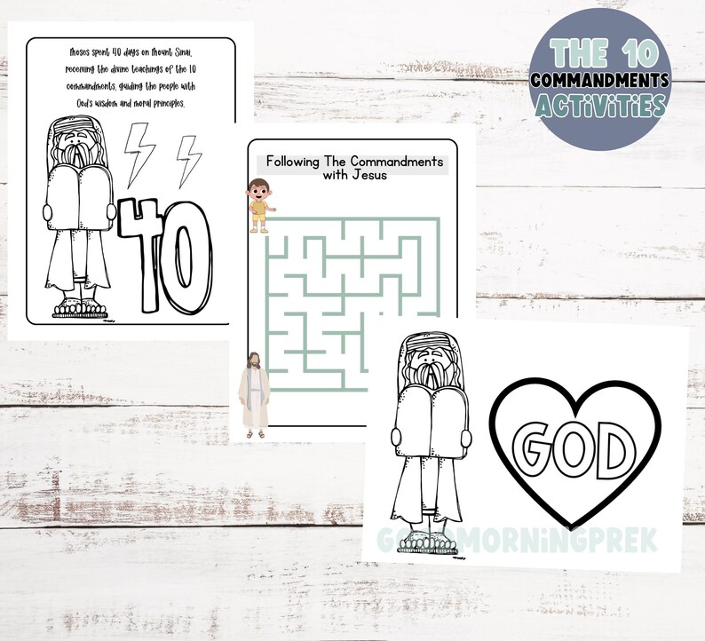 Preschool Ten Commandments Memory Cut and Paste | Kids 10 Commandments ...
