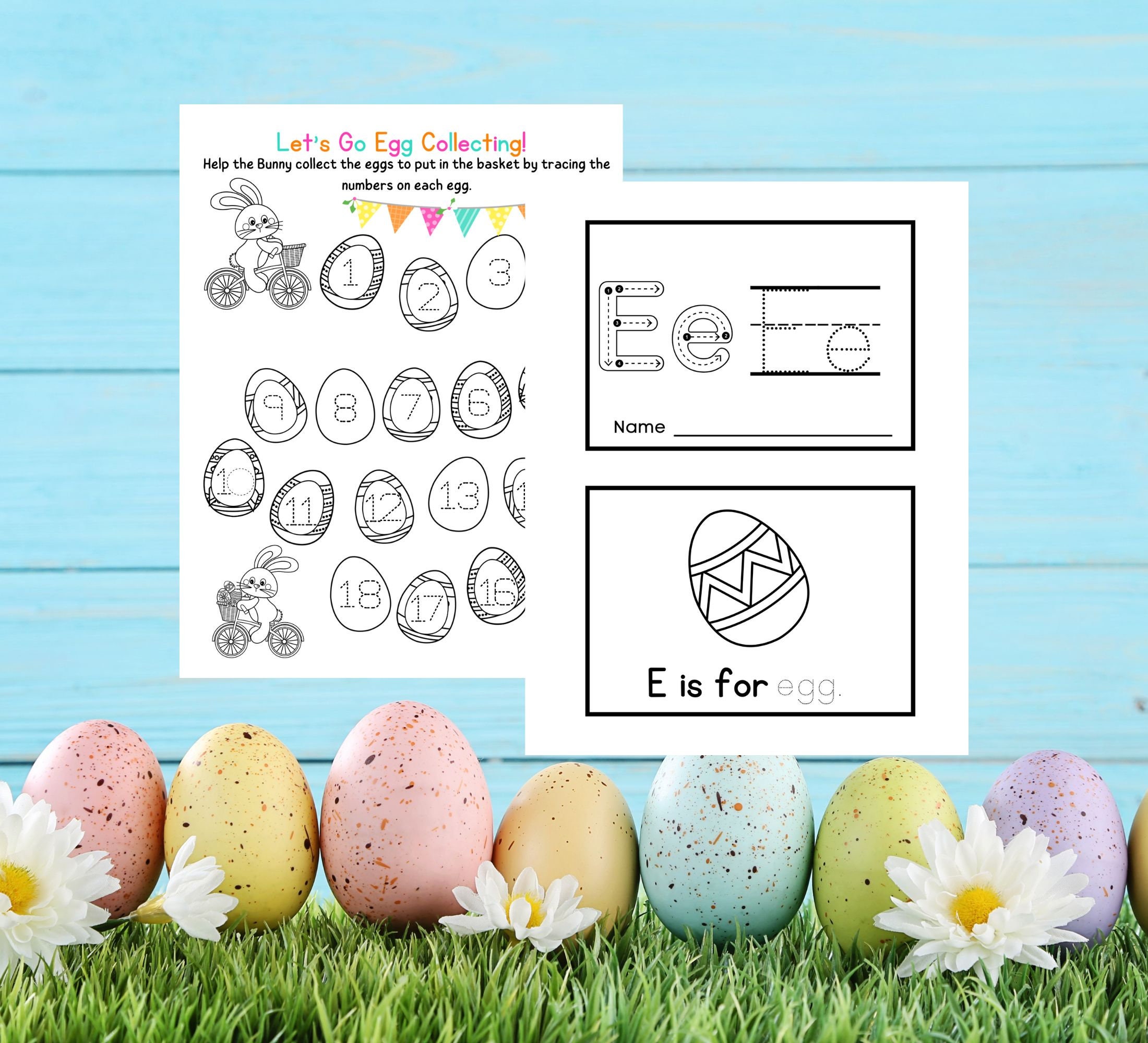 Easter Handwriting Practice Worksheet: Preschool-2nd Grade (PDF) - Etsy