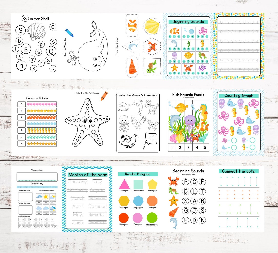 Ocean Preschool Morning Menu Homeschool Morning Activity - Etsy