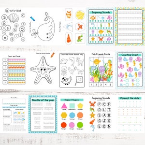 Ocean Preschool Morning Menu | Homeschool Morning Activity | Prek ...