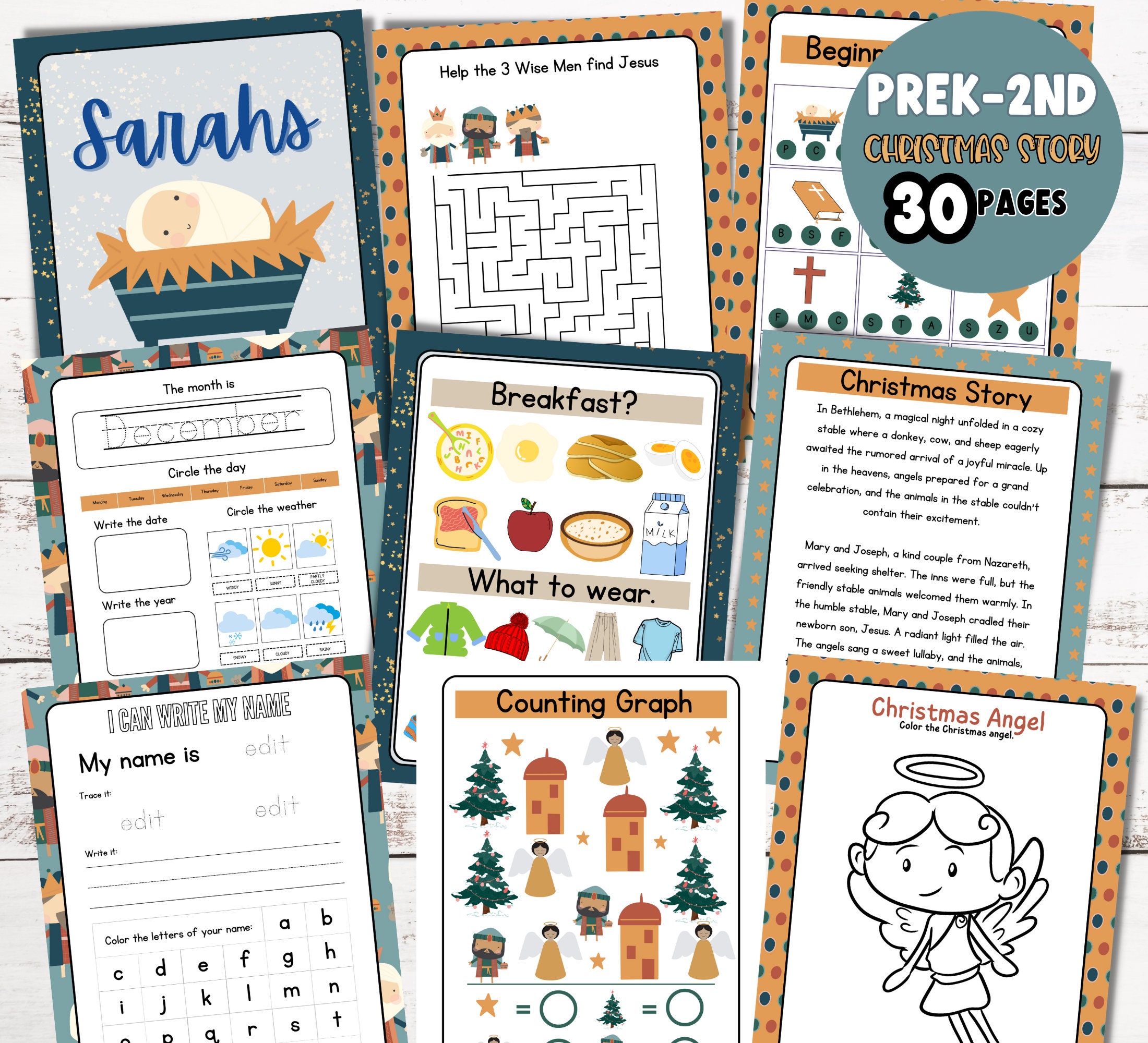 Christmas Story Morning Menu | Christmas Nativity Worksheets ...